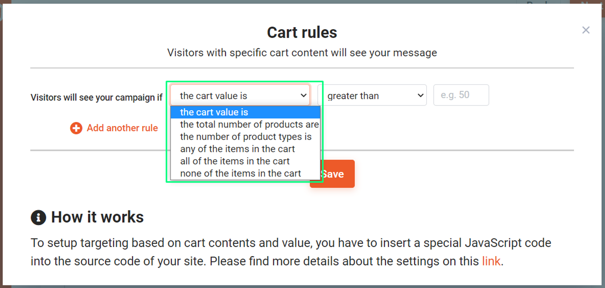 Cart rules – OptiMonk Help Center
