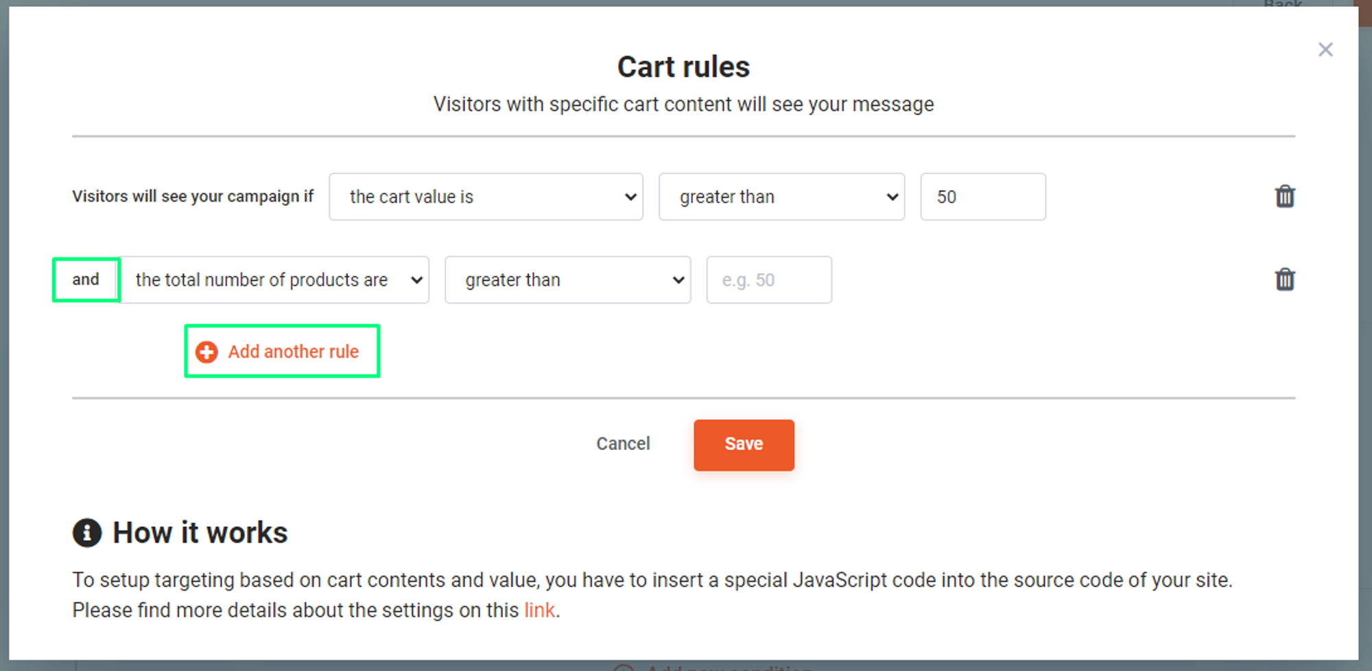 Cart rules – OptiMonk Help Center